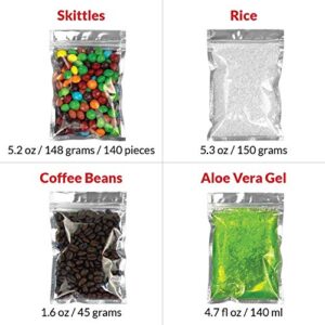 Mylar Bags with Ziplock 4" x 6" | 100 Bags | Sealable Heat Seal Bags for Candy and Food Packaging, Medications and Vitamins | Plastic and Aluminum Foil Packets for Liquid and Solids