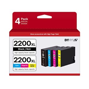 2200xl ink cartridges compatible for canon maxify pgi 2200 xl pgi-2200xl to use with mb5120 mb5420 mb5320 ib4020 ib4120 mb5020 printer ( black cyan magenta yellow , 4 pack )