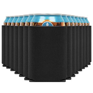 blank beer can coolers sleeves (30-pack) soft insulated beer can cooler sleeves – htv friendly plain black can sleeves for soda, beer & water bottles – blanks for vinyl projects wedding favors & gifts