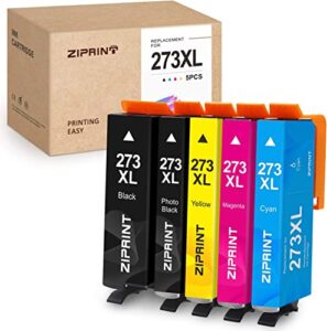 ziprint remanufactured ink cartridge replacement for epson 273xl 273 t273 xl for expression xp-800 xp-810 xp-820 xp-600 xp-610 xp-620 xp-520 printer (black cyan magenta yellow photo black, 5-pack)