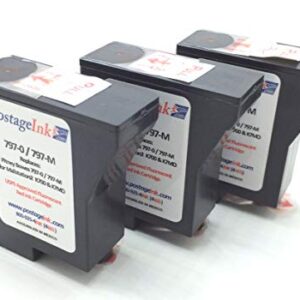 PostageInk.com 797-0 Ink Cartridge Replacement for use with mailstation (K700) and mailstation 2 (K7M0) Postage Meters, Set of 3