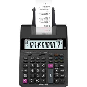 casio hr-170rc printing calculator, black, 2.6″ x 6.5″ x 11.6″