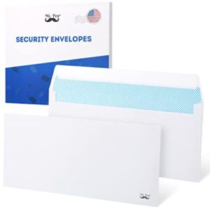 mr. pen- security envelopes #10, 50 pack, envelopes self seal, business envelopes, security envelopes peel and seal, self sealing envelopes, #10 security envelopes, no 10 envelopes.