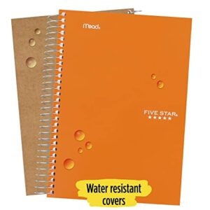 Five Star Small Spiral Notebooks, 6 Pack, 5-Subject, College Ruled Paper, 180 Sheets, Small, 9-1/2" x 6", Assorted Colors (73527)