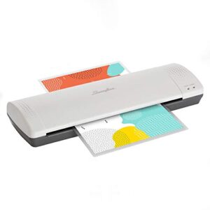 swingline laminator, thermal, inspire plus lamination machine, 12 inches max width, quick warm-up, includes laminating pouches, white / gray (1701867)