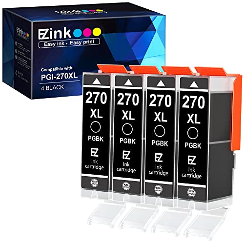 E-Z Ink (TM Compatible Ink Cartridge Replacement for Canon PGI-270 PGI 270 to use with MG6821 TS6020 MG6820 MG5720 MG5721 MG5722 TS5020 TS8020 TS9020 MG7720 Printer (Large Black, 4 Pack)