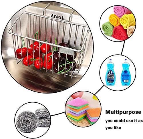 Kitchen Sponge Holder, Aiduy Sink Caddy Brush Dishwashing Liquid Drainer Rack - Stainless Steel