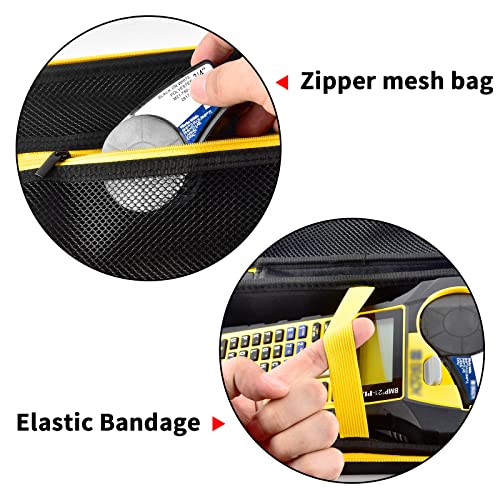 Case Compatible with Brady M210/ BMP21-PLUS Handheld Label Printer. Sticker Maker Portable Storage Holder Bag with Extra Mesh Pocket for Brady Authentic Labels, USB Cable and Accessories (Box Only)