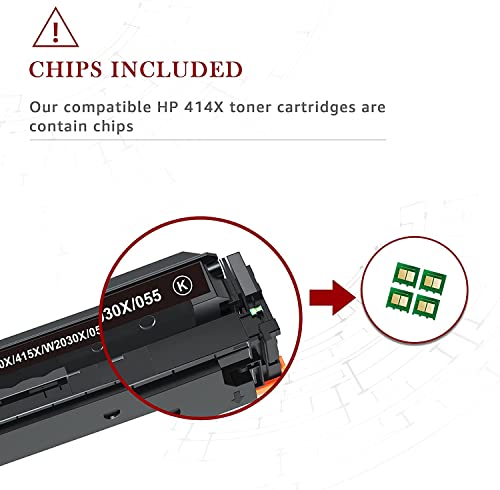 414X Toner Cartridges 4 Pack Compatible Replacement for HP 414X W2020X 414A W2020A with HP Color Laserjet Pro MFP M479fdw M454dw Printer (Black Cyan Yellow Magenta)