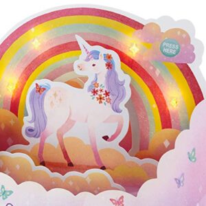 Hallmark Paper Wonder Musical Birthday Pop Up Card (Unicorns and Rainbows)