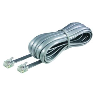 softalk phone line cord 15-feet silver landline telephone accessory (46615)