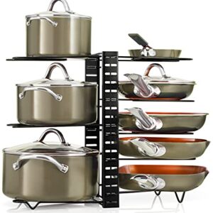 Last Minute Kitchen Pot & Pan Organizer 3 DIY Method Adjustable 8+ Rack System for Pantry Cabinet & Countertop Black Heavy Duty Steel (ECO-FRIENDLY)…