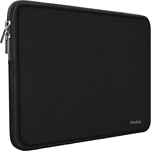 Naukay Laptop Sleeve Case 15.6 Inch,Resistant Neoprene Laptop Sleeve/Notebook Computer Pocket Case/Tablet Briefcase Carrying Bag Compatible Asus/Dell/Fujitsu/HP/Sony/Toshiba/Acer/Fujitsu- (Black)