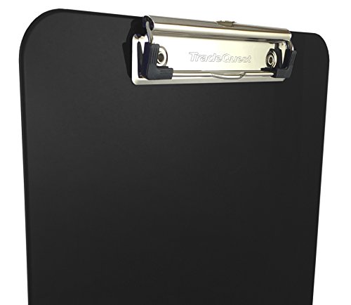 Trade Quest Plastic Clipboard Opaque Color Letter Size Low Profile Clip (Pack of 6) (Black)