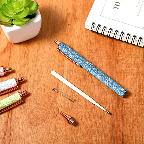 11 Pcs Fancy Pens for Women Pretty Cute Pens Glitter Ballpoint Pens with Metal Barrel Retractable Writing Pens Black Ink Medium Point 1.0 mm Pretty Pens Journaling Pens for Women Girls (Sequin Style)