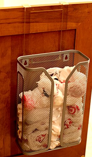 DecoBros Over The Cabinet Door Bag Holder, Silver