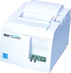 star micronics 394722410 tsp143iiiu wt. us, thermal, auto cutter, device and mifi sub ports, white, sub cable, int ps