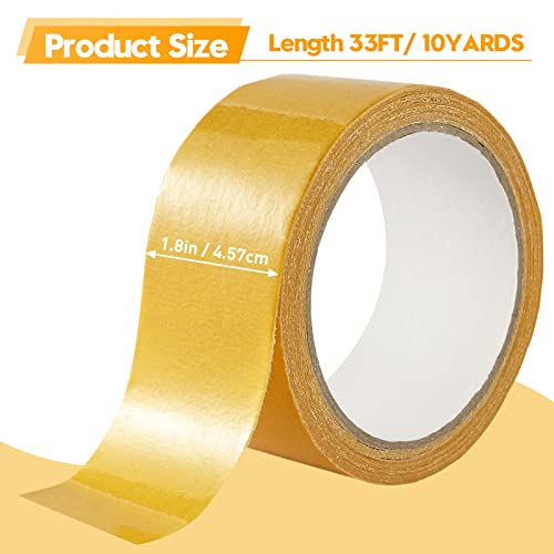 Double Sided Tape Heavy Duty Mounting Tape, 1.8 in x 33 FT (10m) Two Sided Thin Self Adhesive Tape High Tack, Universal Clear Removable Double Sided Tape with Fiberglass Mesh, 1 Pack