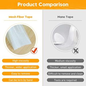 Double Sided Tape Heavy Duty Mounting Tape, 1.8 in x 33 FT (10m) Two Sided Thin Self Adhesive Tape High Tack, Universal Clear Removable Double Sided Tape with Fiberglass Mesh, 1 Pack