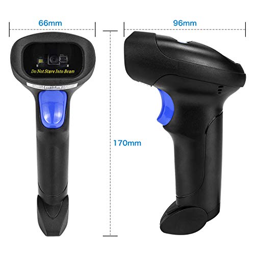 Wireless 1D 2D Barcode Scanner with Stand, NetumScan Portable Automatic QR Code Scanner Supports Screen Scan Handheld CMOS Image Bar Code Reader with USB Receiver for Warehouse POS and Computer