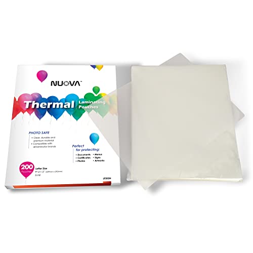 Aurora Premium Thermal Laminating Pouches LP202H, 9" x 11.5"/Letter Size/3 mil, 200-Pack, Clear