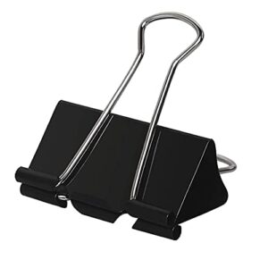 large binder clips 1.6 inch (60 pack), big binder clips for office and home supplies, black