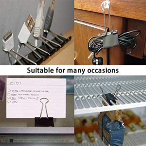 Large Binder Clips 1.6 Inch (60 Pack), Big Binder Clips for Office and Home Supplies, Black