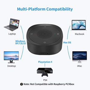 USB Speakerphone Microphone, Conference Speaker Omnidirectional Computer Mic, with 360º Voice Pickup, Touch-Sensor Buttons for Mute/unmute, Streaming, Call Speaker Skype, Webinar, Interview -(JV801)