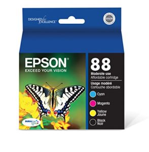 epson t088 durabrite ultra ink standard capacity black & color cartridge combo pack (t088120-bcs) for select epson stylus printers