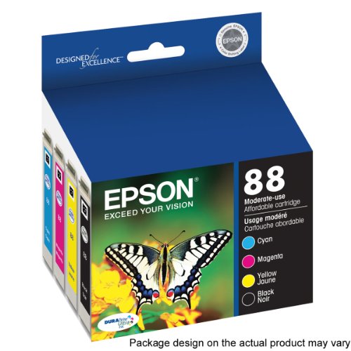 EPSON T088 DURABrite Ultra Ink Standard Capacity Black & Color Cartridge Combo Pack (T088120-BCS) for select Epson Stylus Printers