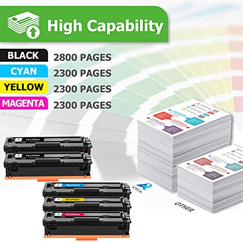 Aztech Compatible Toner Cartridge Replacement for HP 201A 201X M252dw CF400X CF400A Color Pro MFP M277dw M277c6 M277 M252 Printer Ink CF401X CF402X CF403X (Black Cyan Yellow Magenta, 5-Pack)