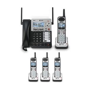 at&t sb67118 / sb67138 synj 4-line extendable range corded-cordless + (3) sb67108 cordless handsets