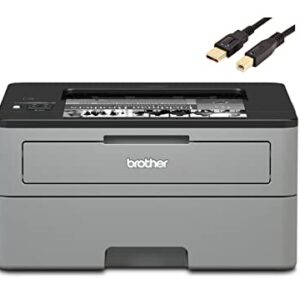 Brother HL-L23 Series Compact Monochrome Laser Printer, Print Copy Scan, 26 ppm, Wireless I Mobile Printing, Duplex Printing, Auto 2-Sided Printing, 250-sheet, with MTC Printer Cable