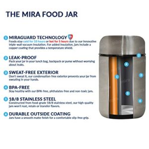 MIRA 9 oz Lunch, Food Jar - Vacuum Insulated Stainless Steel Lunch Thermos - Sky Blue