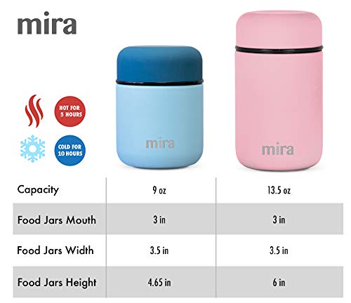 MIRA 9 oz Lunch, Food Jar - Vacuum Insulated Stainless Steel Lunch Thermos - Sky Blue