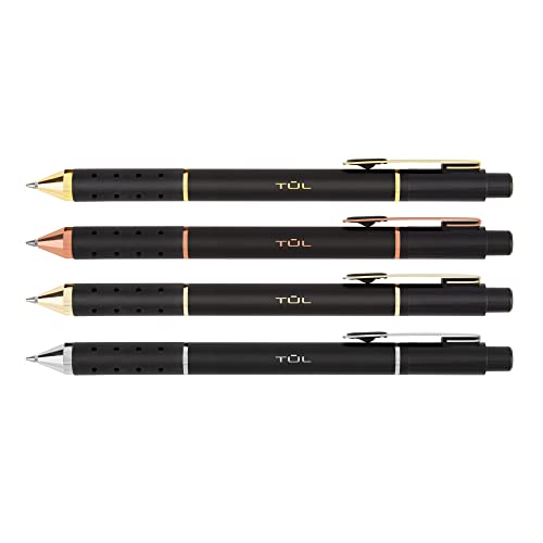 TUL® GL Series Retractable Gel Pens, Medium Point, 0.7 mm, Black Barrel, Black Ink, Pack Of 12 Pens