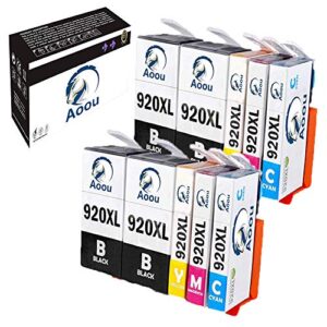 aoou 920 ink cartridges, 10 pack compatible 920xl 920 xl ink cartridge for officejet 6500 6000 7000 7500 6500a 7500a printer (920xl-4bk2c2m2y)