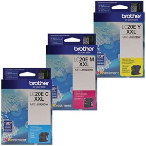 brother lc20e super high yield ink cartridge set colors only (cmy)