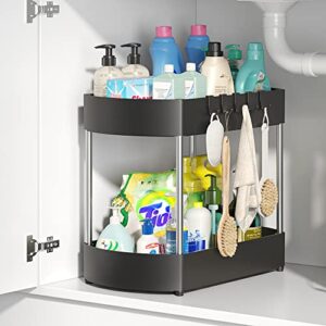 sankeytew under sink organizers and storage, enhanced structural design- anti-corrosion- more space for storage- black(under sink organizer-1)