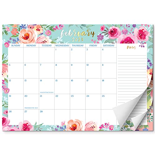 S&O Watercolor Floral Large Desk Calendar from Jan 2023-Jun 2024 - Tear-Away Table Calendar 2023-2024 - Desktop Calendar 2023-2024 - Academic Desk Calendar 2023-2024 - Desk Calendar Large - 12x17in