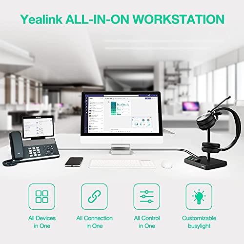 Yealink WH62 Duo UC Wireless Noise Canceling Headset - Headset Connects and Works with USB Enabled Desk Phones, Computers and Softphones.