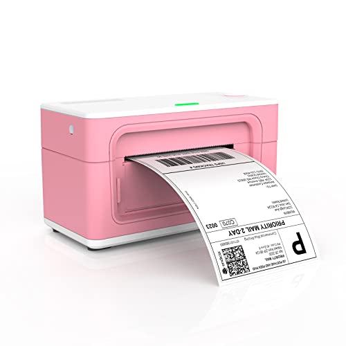 MUNBYN Eco-Friendly Packaging Thermal Printer for Shipping Labels, Pink Label Printer for Small Business Compatible with UPS, USPS, Etsy, Amazon, Ebay, Shopify, FedEx,