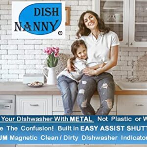 Metal Dishwasher Magnet Clean Dirty Sign in Stainless Steel - Unique and Stylish Look (Silver w/Black Lettering)