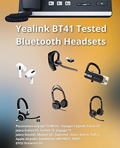 GTW Bundle Yealink BT41 USB Bluetooth Dongle Yealink IP Phones T27G, T29G, T46G, T48G, T41S, T42S, T46S, T48S, T53, Global Teck Microfiber Cloth Included