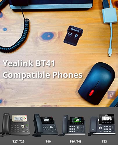 GTW Bundle Yealink BT41 USB Bluetooth Dongle Yealink IP Phones T27G, T29G, T46G, T48G, T41S, T42S, T46S, T48S, T53, Global Teck Microfiber Cloth Included