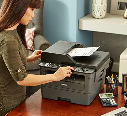 Brother MFC-L2690DW All-in-One Wireless Monochrome Laser Printer, Black - Print Copy Scan Fax - 26 ppm, 2400 x 600 dpi, 50-Sheet ADF, Auto Duplex Printing, LCD Screen, Cbmoun