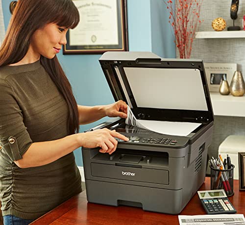 Brother MFC-L2690DW All-in-One Wireless Monochrome Laser Printer, Black - Print Copy Scan Fax - 26 ppm, 2400 x 600 dpi, 50-Sheet ADF, Auto Duplex Printing, LCD Screen, Cbmoun