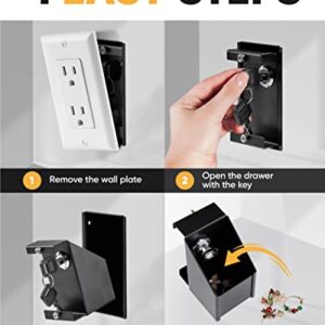 Elder Welder® Hidden Wall Safe Outlet with Key Lock, Electric Socket Safe, Covert Wall Safe, Diversion Outlet Safe, Outlet Hidden Safe, Secret Compartment, Secret Outlet Box for Hiding Money Jewellery