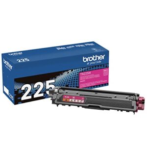 brother genuine high yield toner cartridge, tn225m, replacement magenta toner, page yield up to 2,200 pages, amazon dash replenishment cartridge, tn225