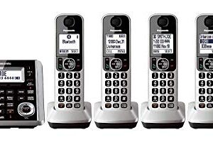 Panasonic KX-TGF375S + 1 KX-TGFA30S Handset (6 Handsets Total) Bluetooth Cordless Phone System with Dual Keypad (KX-TGF370S + 5, KX-TGF372S + 4, KX-TGF373S + 3, KX-TGF374S + 2) (Renewed)